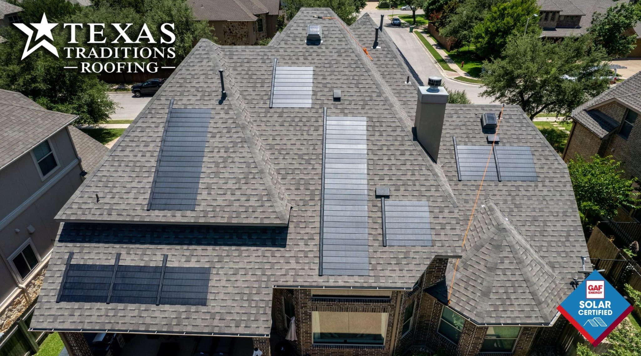 Texas Traditions Roofing Completes Installation of the First GAF Solar ...